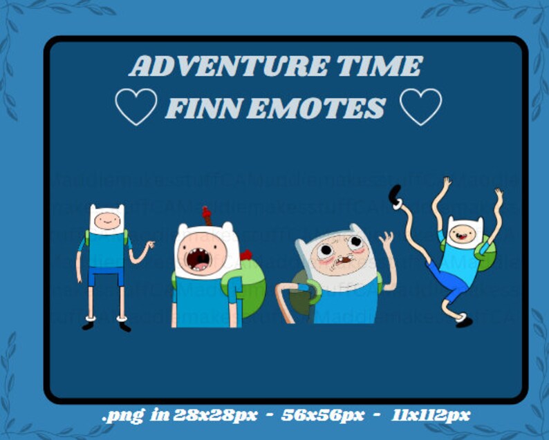 Cute Finn the Human From Adventure Time Twitch/discord Emotes - Etsy