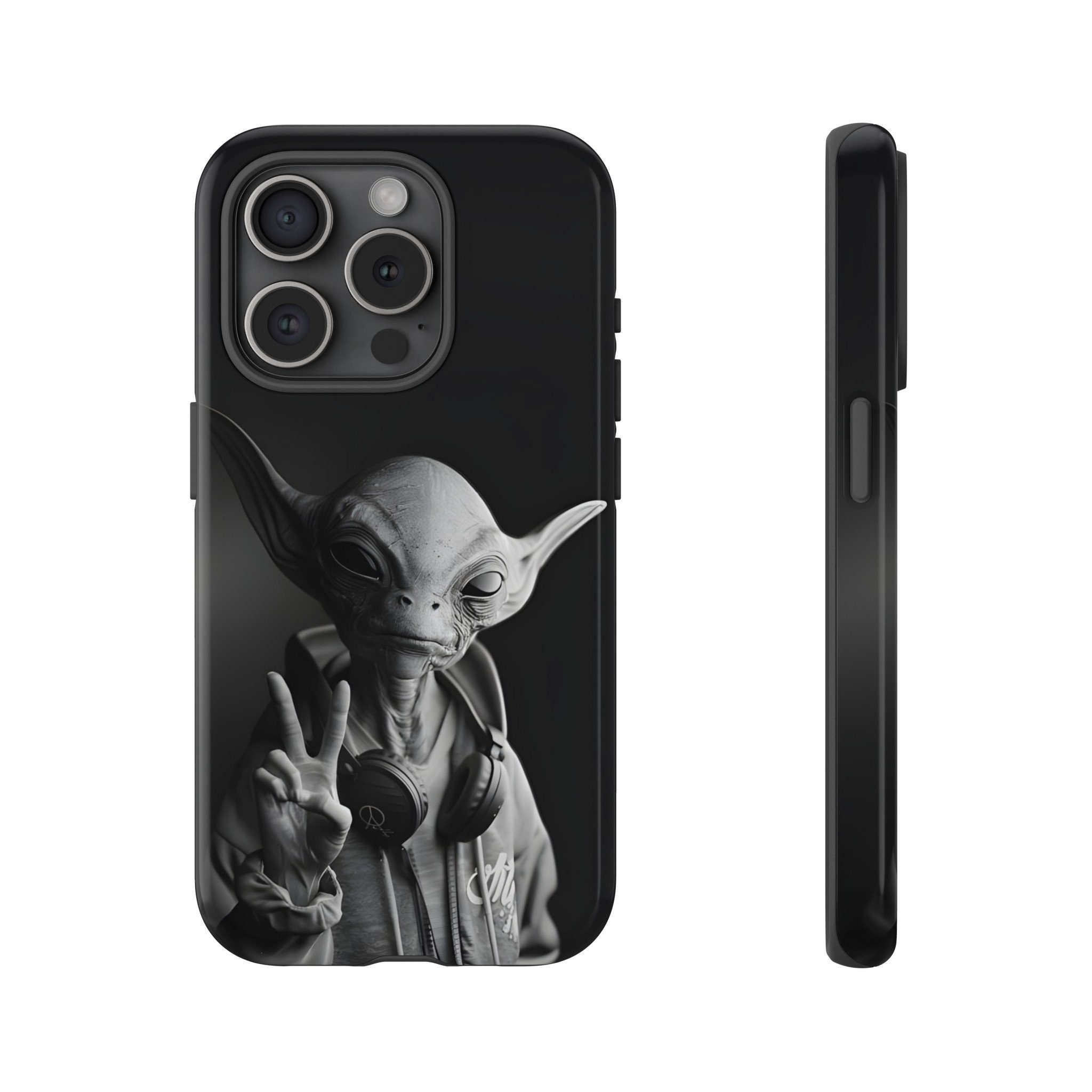 Protective Alien Black Phone Case for Multiple Models - Iphone, Samsung ...