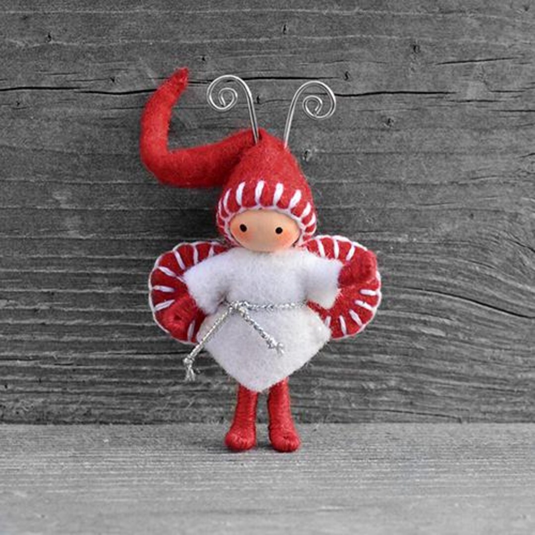 Tiny Winter Elf Santa's Workshop Christmas Elf Toy Doll Ornament Pin ...