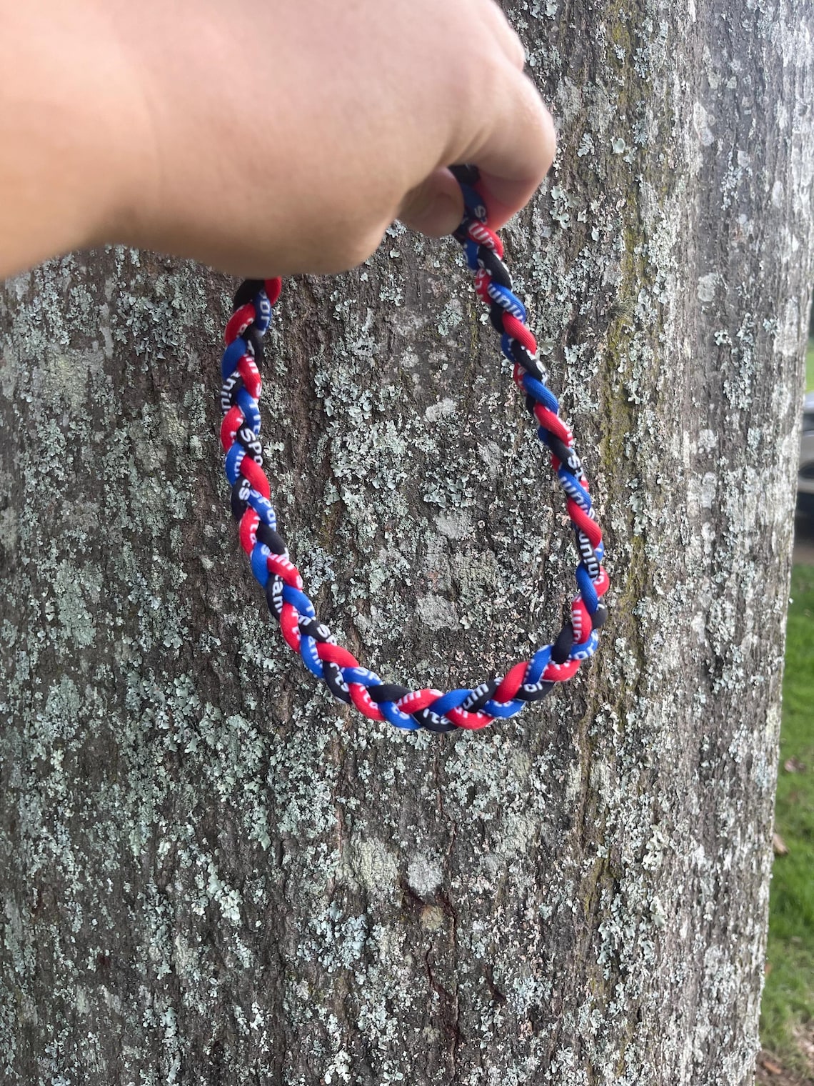 Baseball Braided Necklace Youth Tornado 3 Rope Braid Necklace Red Royal ...