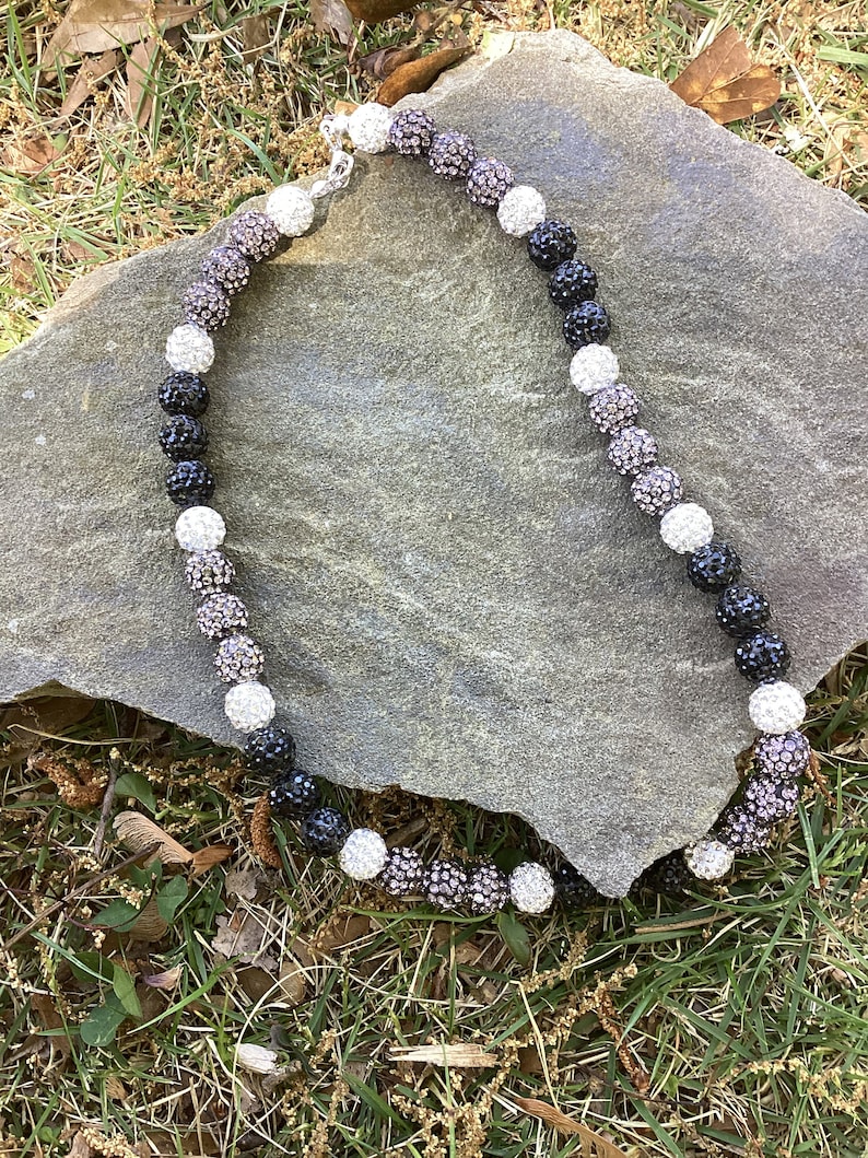 Baseball Bling, Team Color Rhinestone Beaded Baseball Drip Necklace ...