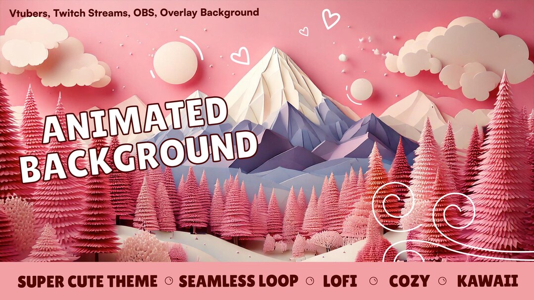 3 VIDEO ANIMATED BACKGROUNDS | Cozy Kawaii Landscapes for Streaming - Etsy