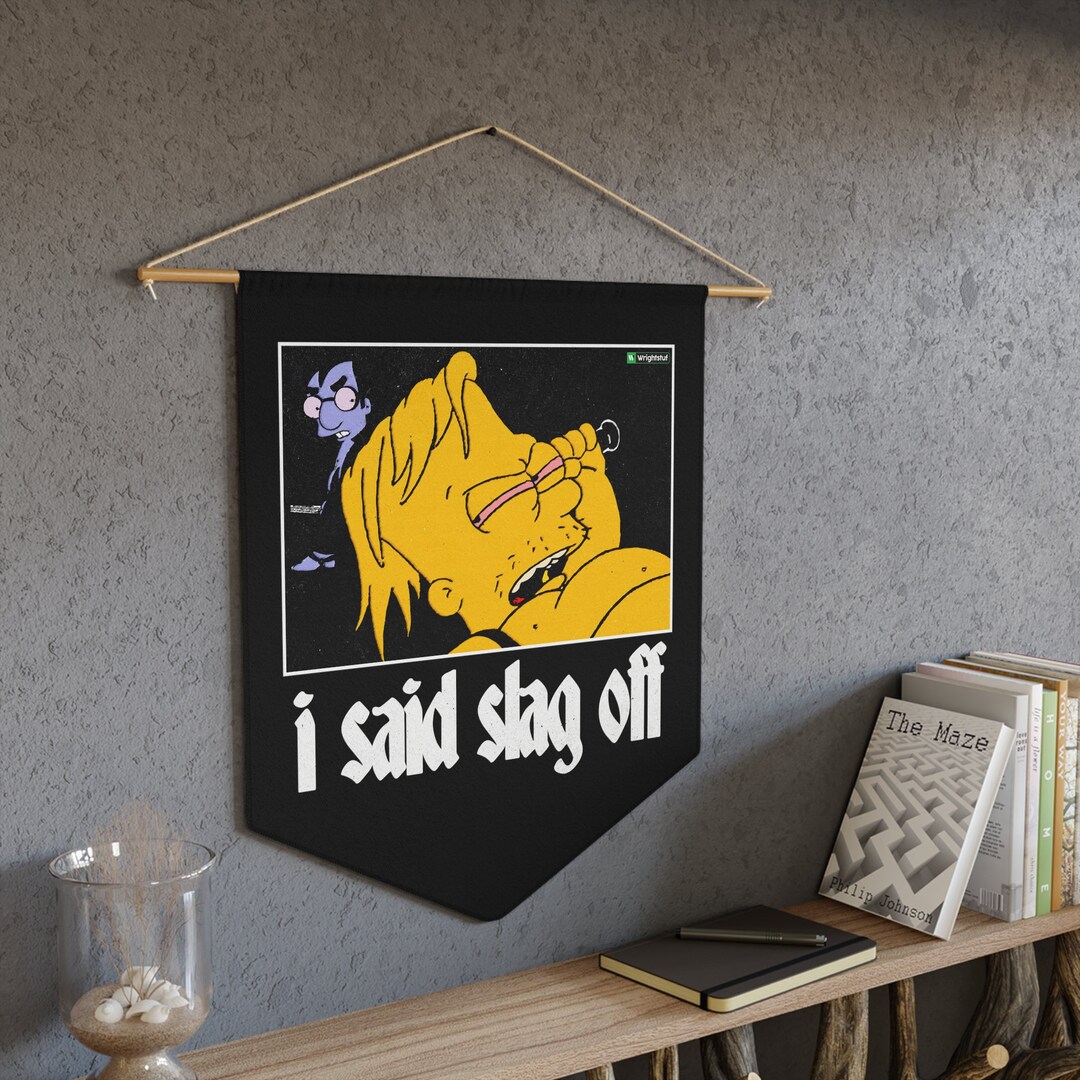 Bart Simpson Slag off Pennant - Etsy