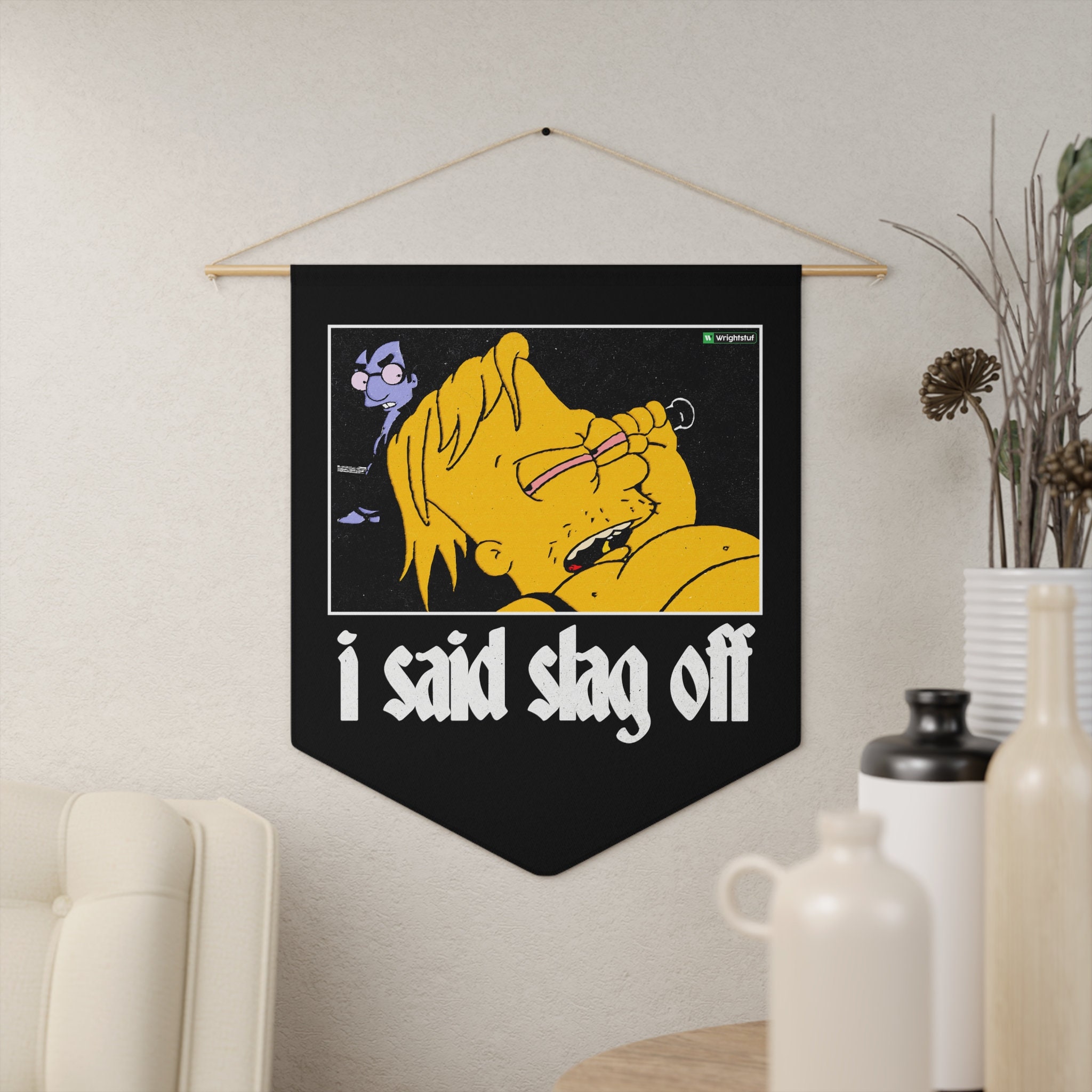 Bart Simpson Slag off Pennant - Etsy