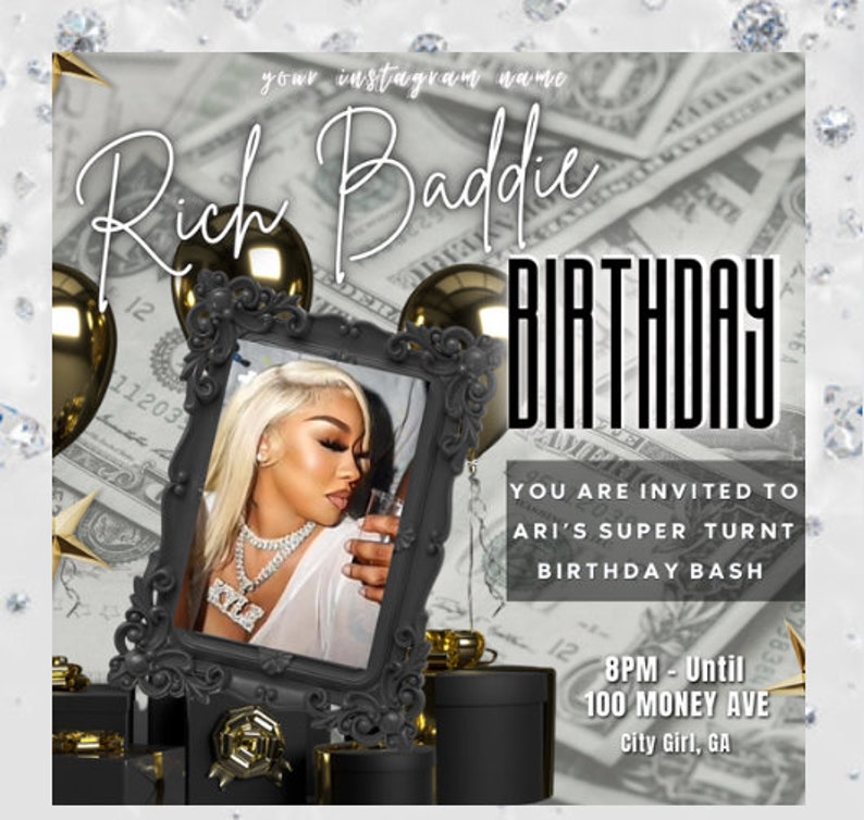 RICH BADDIE BIRTHDAY Flyer - Etsy