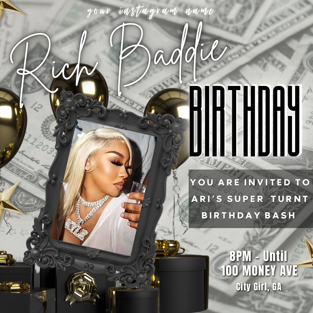 RICH BADDIE BIRTHDAY Flyer - Etsy