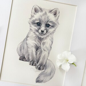 Alisa the Polar Fox. Original Watercolor Painting. - Etsy