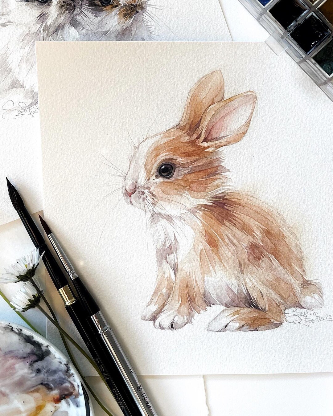 Milo the Bunny. Original Watercolor Painting. - Etsy