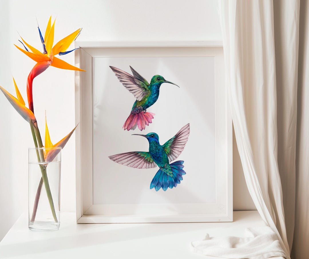 Hummingbirds of Joy. Fine Art Print. Watercolor Wall Art. Home Decor ...