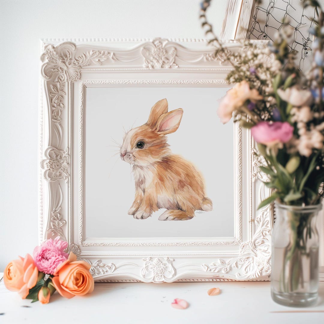 Milo the Bunny Watercolor Print – Fine Art Giclée Poster, Rabbit Wall ...