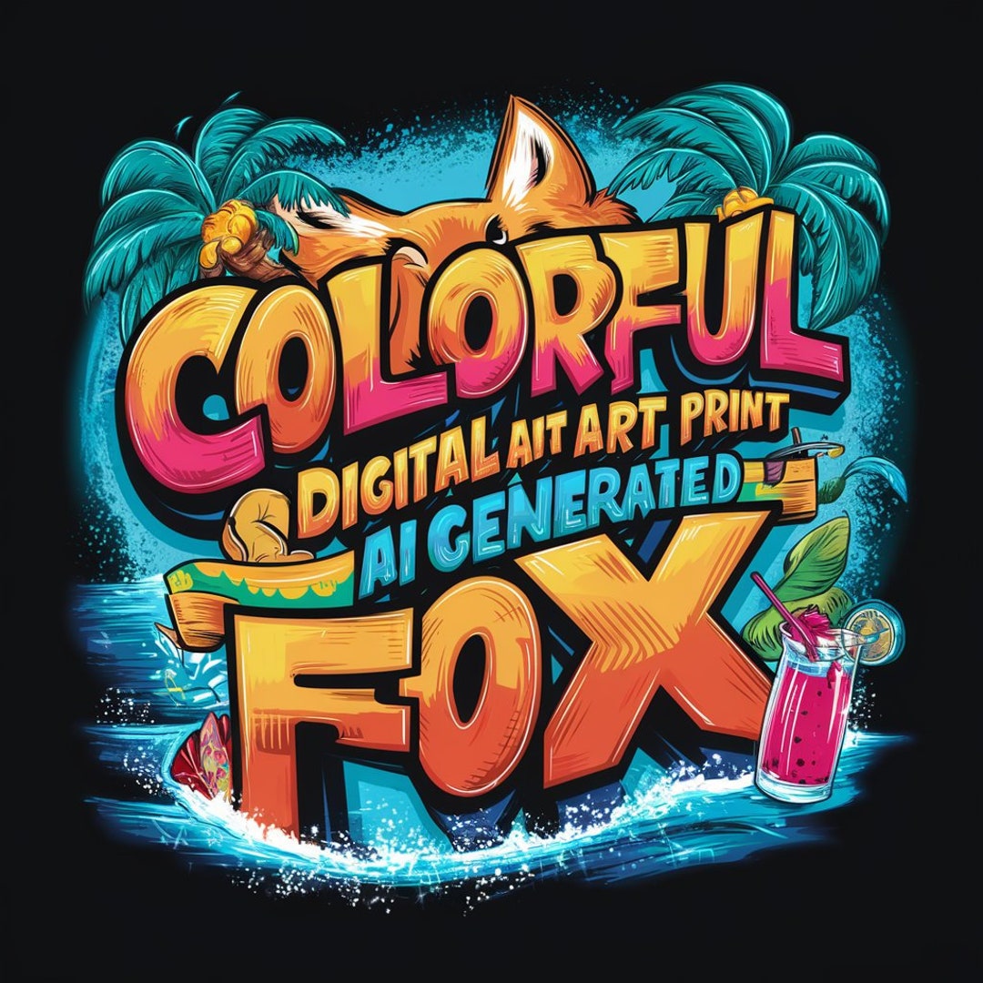3 Colorful Fox Hawk Digital Art Print, Wall Art, AI Generated, AI Art ...