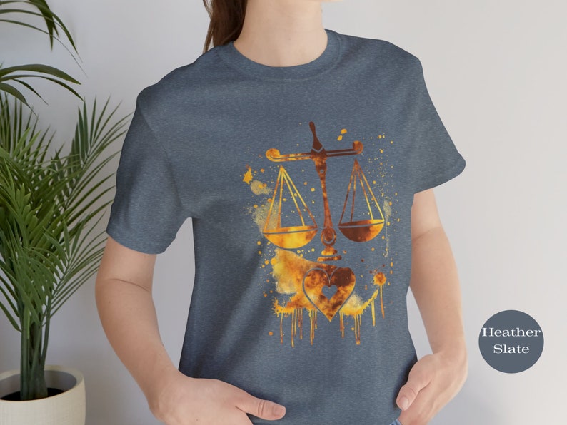 Libra Zodiac Scales Symbol T-shirt, Abstract Scales Astrological Tee ...