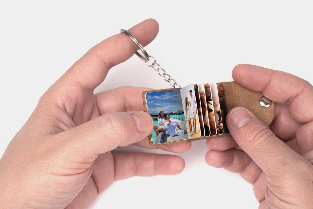 Personalized Photo Keychain - Custom Key Holder Genuine Leather - Etsy