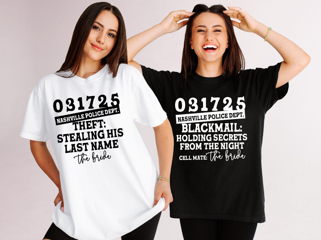 Inmate Bachelorette Party Shirts for Bride and Bridesmaids, Mugshot ...