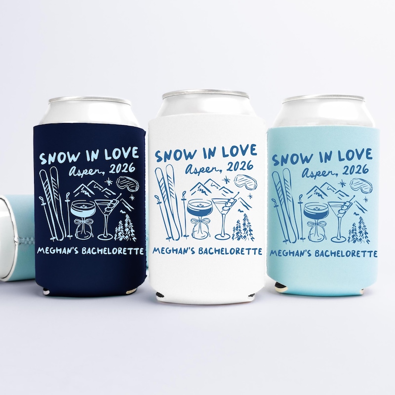Snow in Love Can Coolers - Etsy