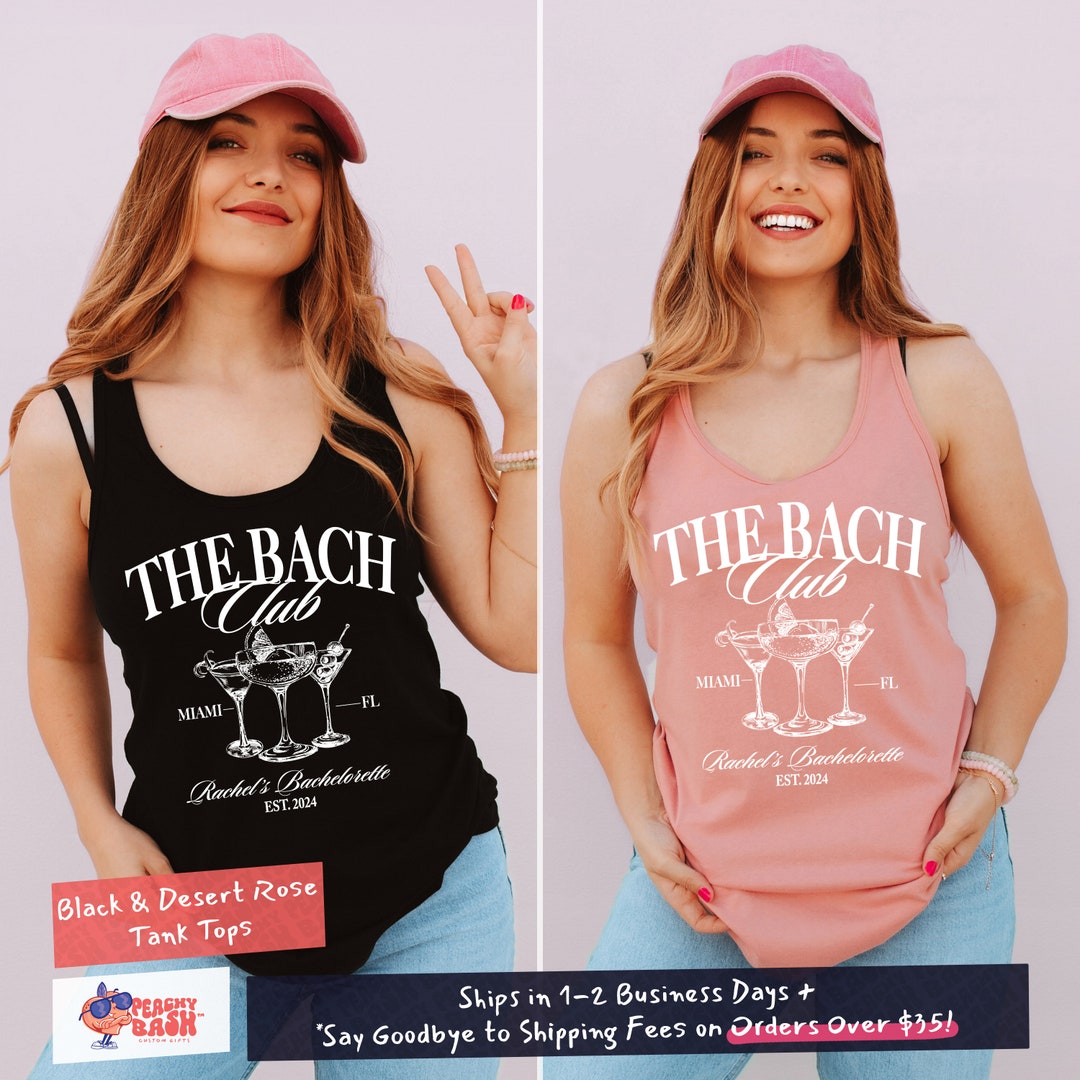 The Bach Club Bachelorette Tanks, Cocktail Bachelorette Tank Tops ...