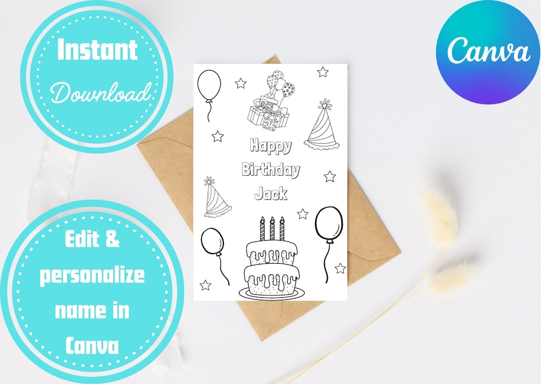 Custom Birthday Card DIGITAL DOWNLOAD, Create Own Card - Etsy