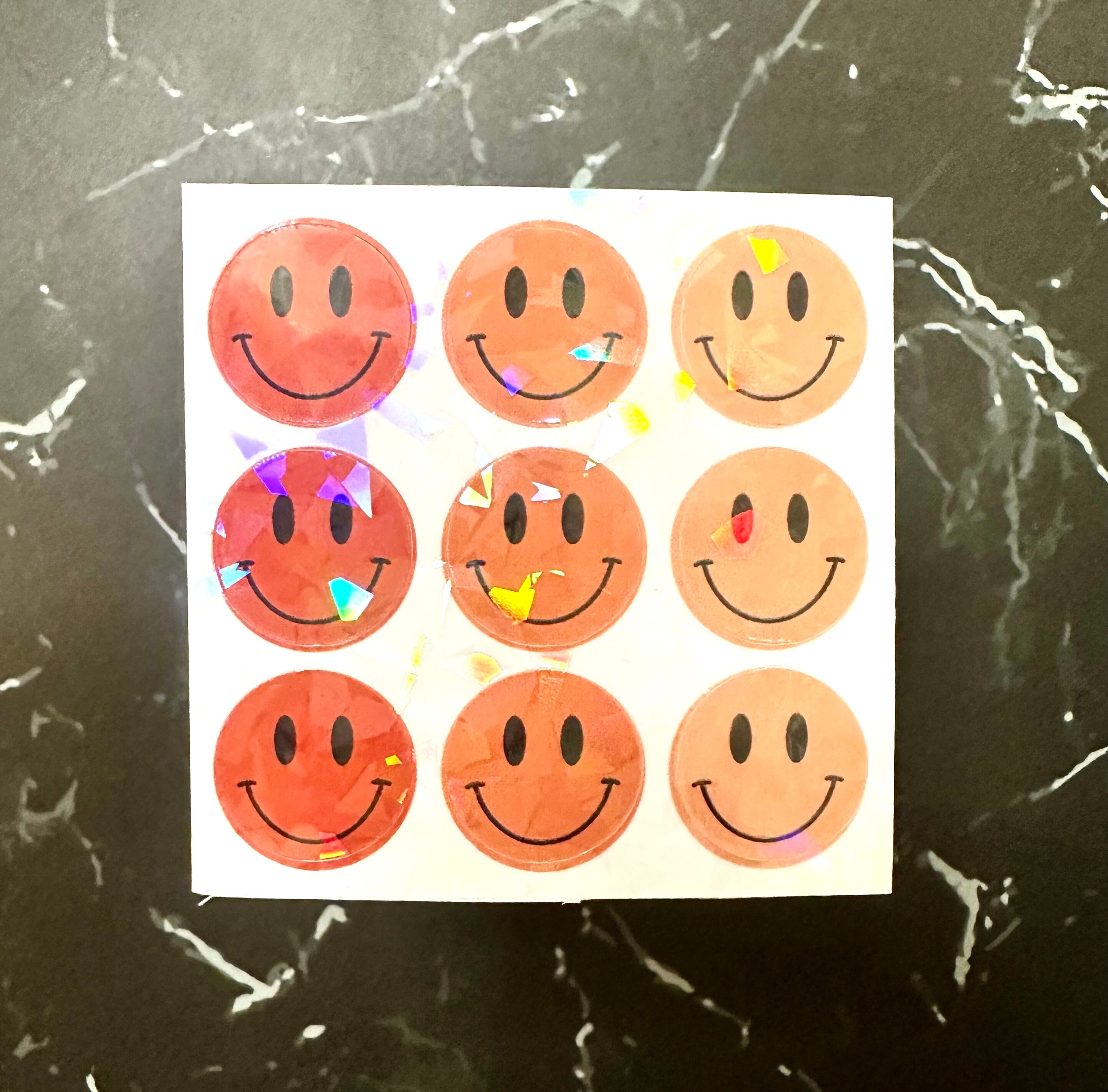Holographic Smiley Face Vinyl Sticker Set - Etsy