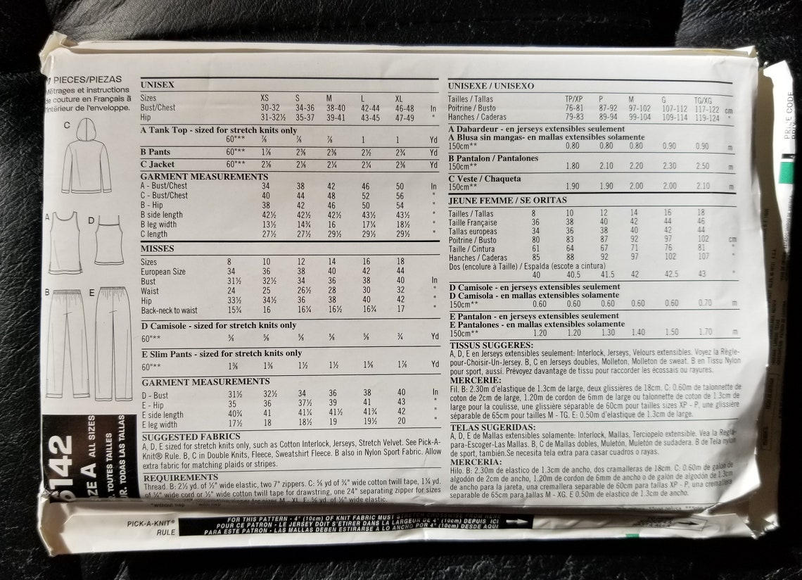 6124 Newlook New Look Sewing Pattern Unisex Workout Wear Tank - Etsy