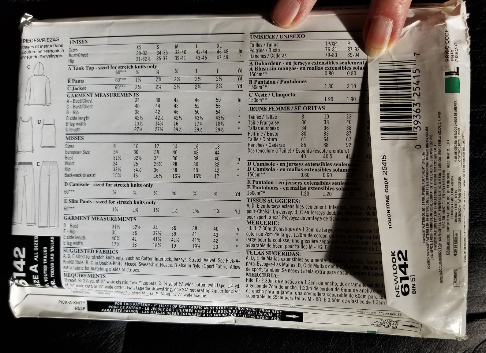 6124 Newlook New Look Sewing Pattern Unisex Workout Wear Tank - Etsy