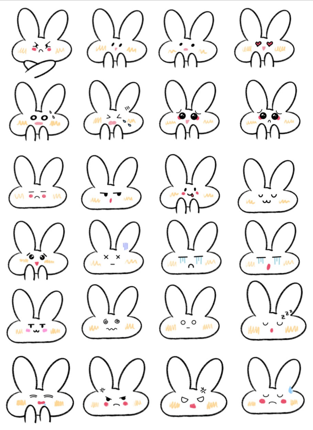 24 Stickers De Conejito - Etsy