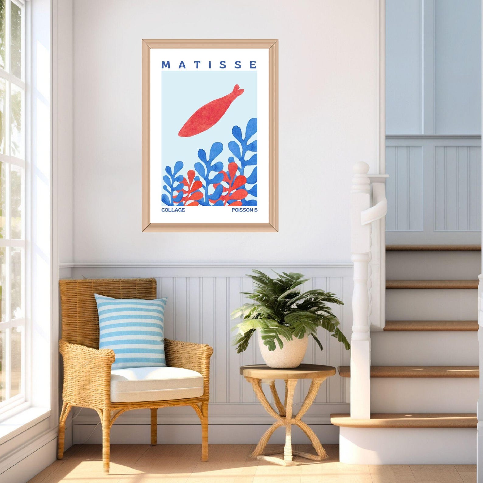 Matisse Gold Fish Wall Art, Nursery Decor Poster, Corals Watercolour ...