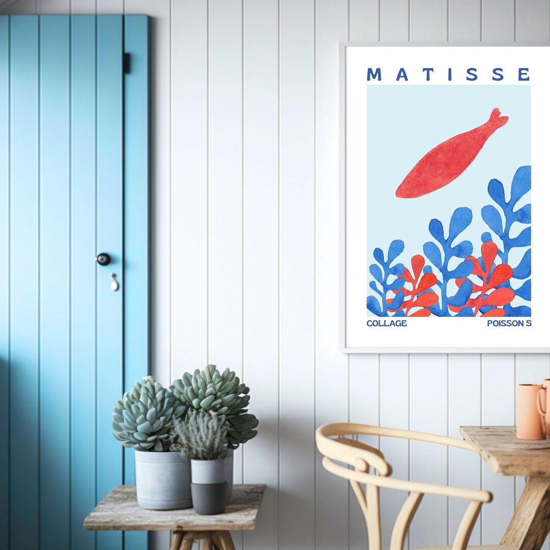 Matisse Gold Fish Wall Art, Nursery Decor Poster, Corals Watercolour ...