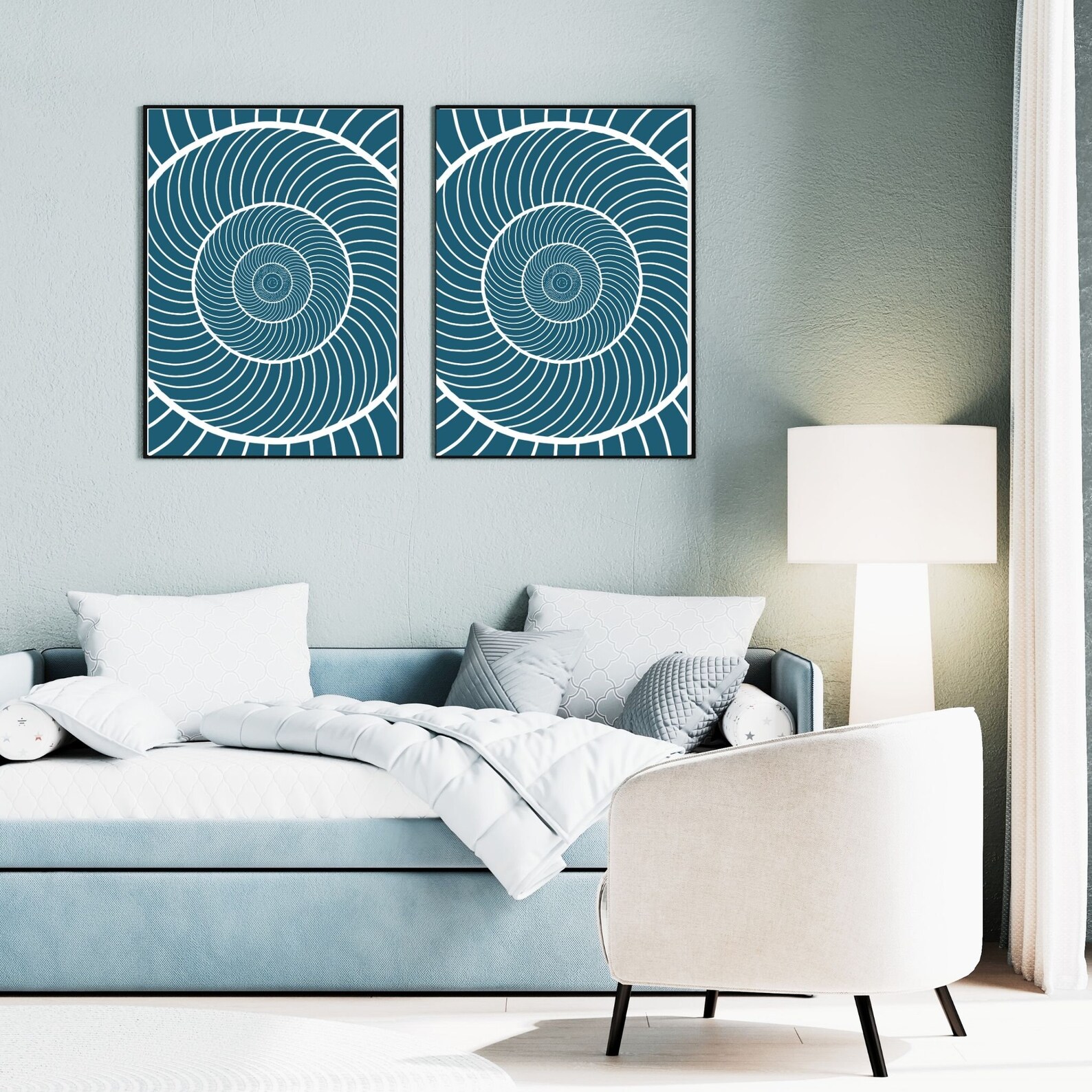 Seashell Wall Art, Teal Blue Poster, Coastal Nautical Decor, Summer ...