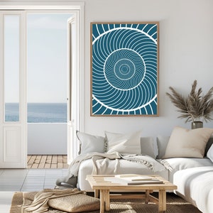 Seashell Wall Art, Teal Blue Poster, Coastal Nautical Decor, Summer ...