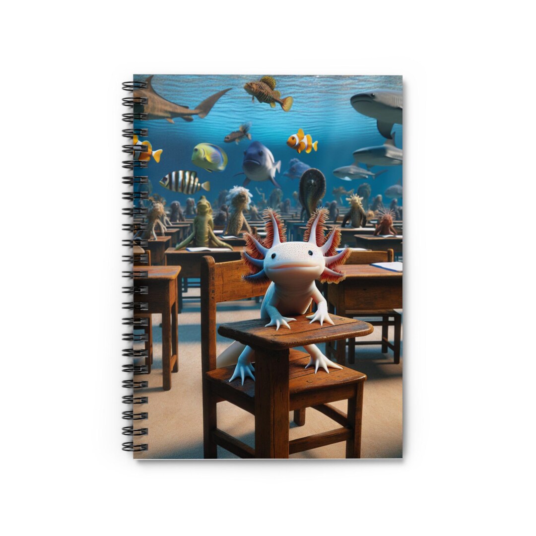 Axolotl Classroom Spiral Notebook - Ruled Line, Back to School Sealife ...