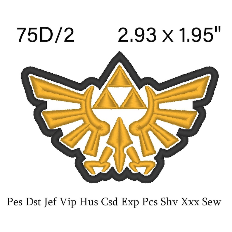 Decorative Triforce Royal Crest Symbol With Patch Border - Mini Machine ...