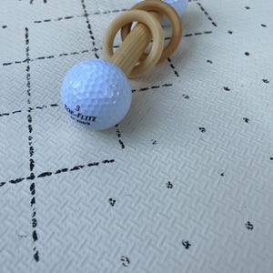Golf-themed Baby Rattle • Wooden Baby Toys • Wood Rattle With Golf ...