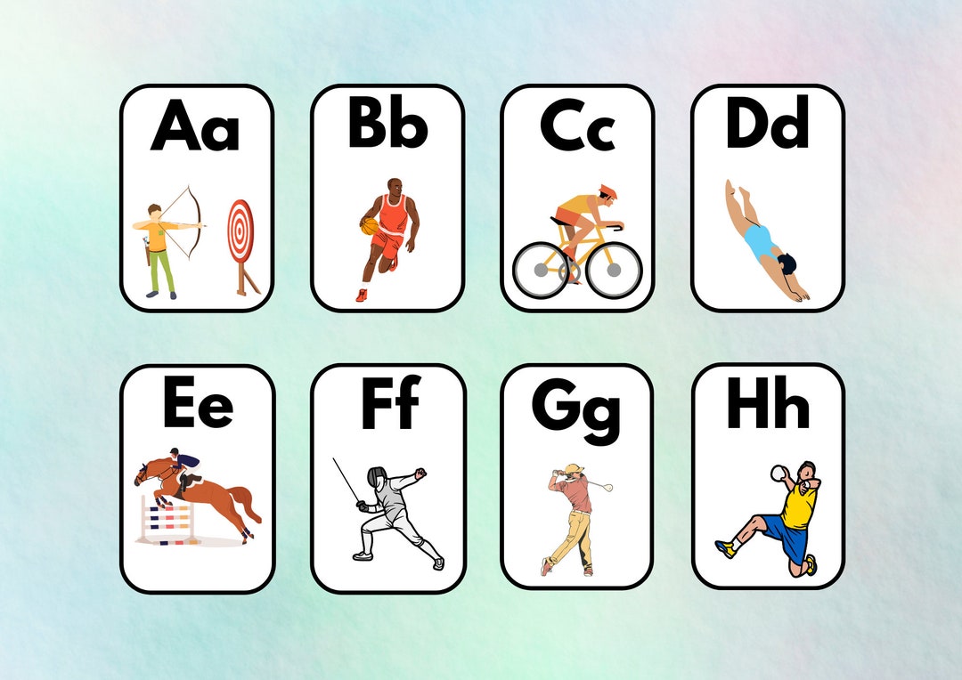 Summer Olympics Alphabet Flashcards Printable Toddler & Preschool ...