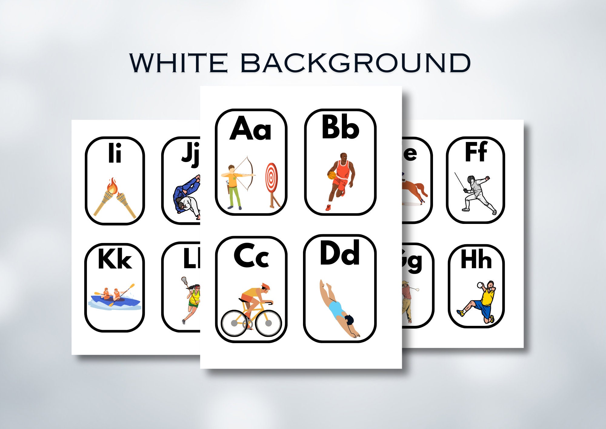 Summer Olympics Alphabet Flashcards Printable Toddler & Preschool ...