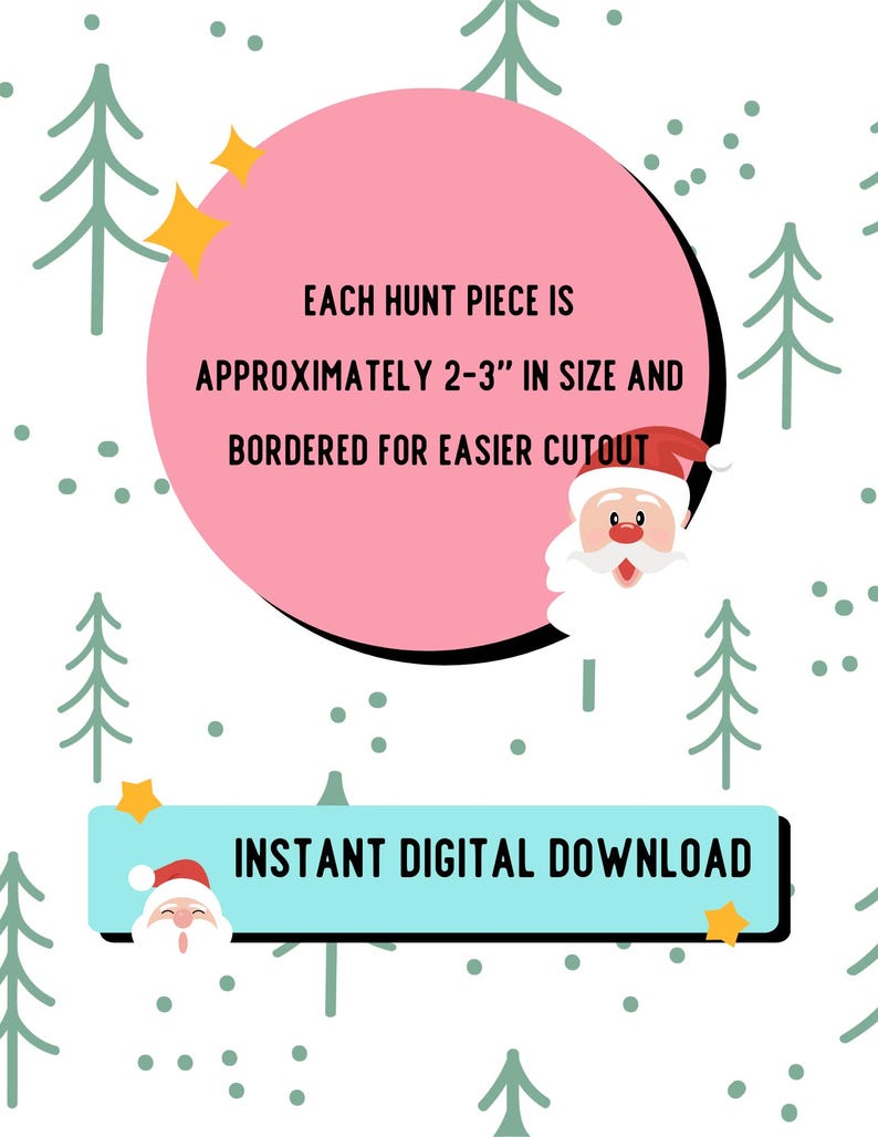 Christmas Elf Scavenger Hunt Printable Holiday Game for Kids, Families ...