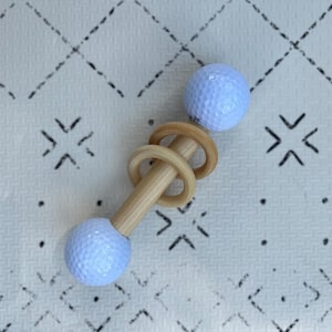 Golf-themed Baby Rattle • Wooden Baby Toys • Wood Rattle With Golf ...