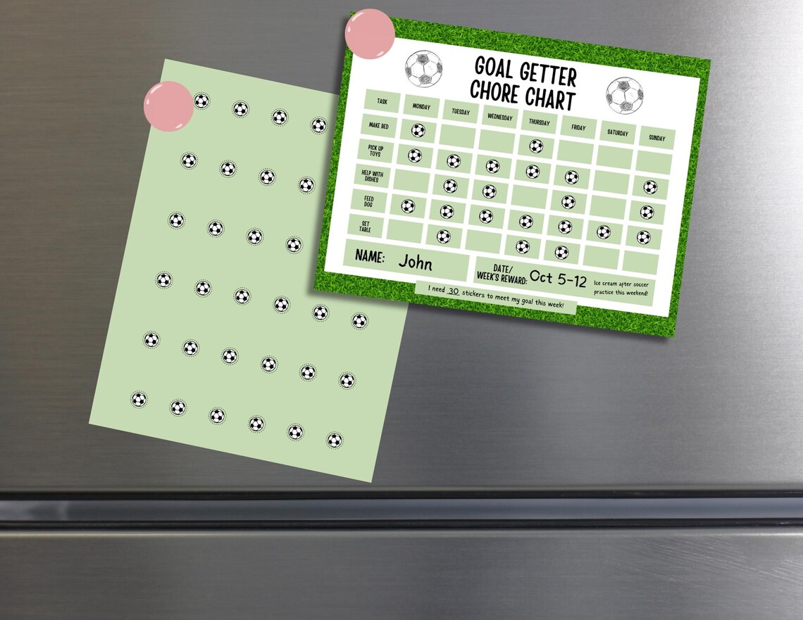 Sports Chore Chart Bundle for Kids | Printable Soccer, Basketball ...
