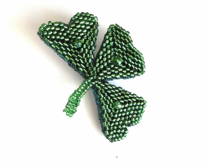 Beaded Shamrock Brooch PIN9 - Etsy