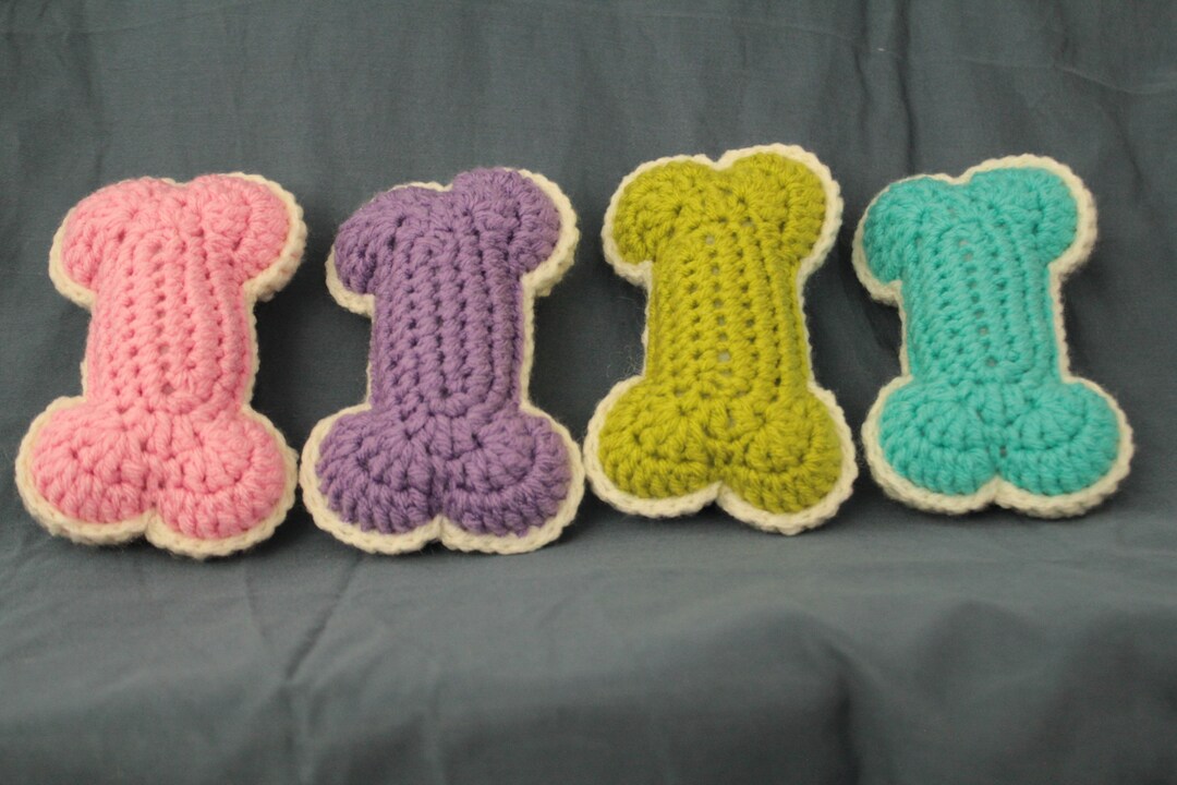Handmade Crochet Dog Bone Toy - Etsy