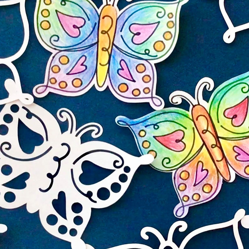 SVG Spring Butterfly Multi-layered Cut File Art Design With Single Line ...