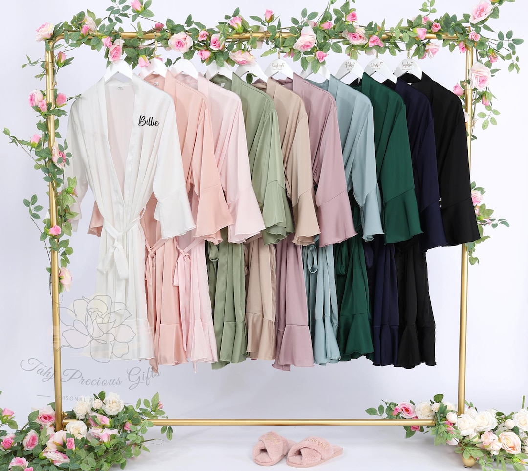 Personalized Ruffle Robes Set of 4,5,6, Softest bridesmaid Robes Sets ...
