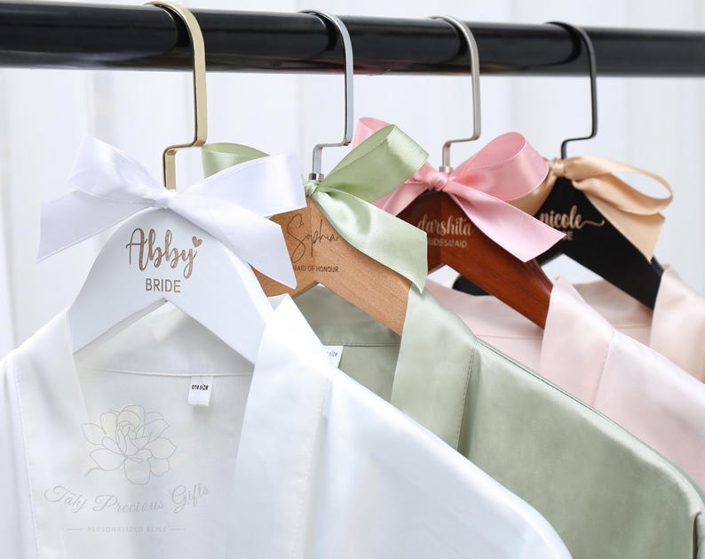 Custom Engraved Wooden Bridesmaid Hanger, Wedding Gift - Etsy