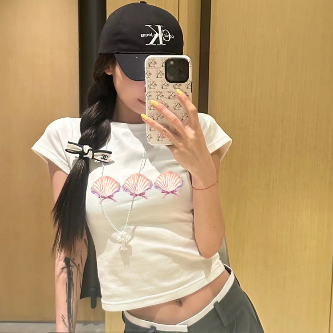 Seashells Baby Tee Y2k Mermaidcore Coquette Top Mermaid Top Coconut ...