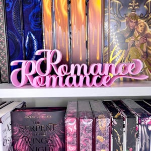 Romance Bookshelf Sign Library Book Lover Gift Custom Colors Book Club ...