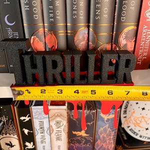 Thriller Library Decor Bookshelf Genre Sign Book Lover Gift Custom ...