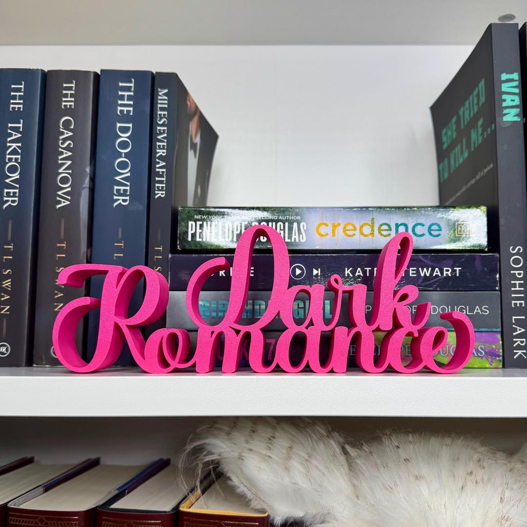 Dark Romance Bookshelf Genre Sign Library Book Lover Gift Custom Colors ...