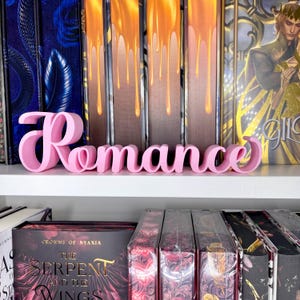 Romance Bookshelf Sign Library Book Lover Gift Custom Colors Book Club ...