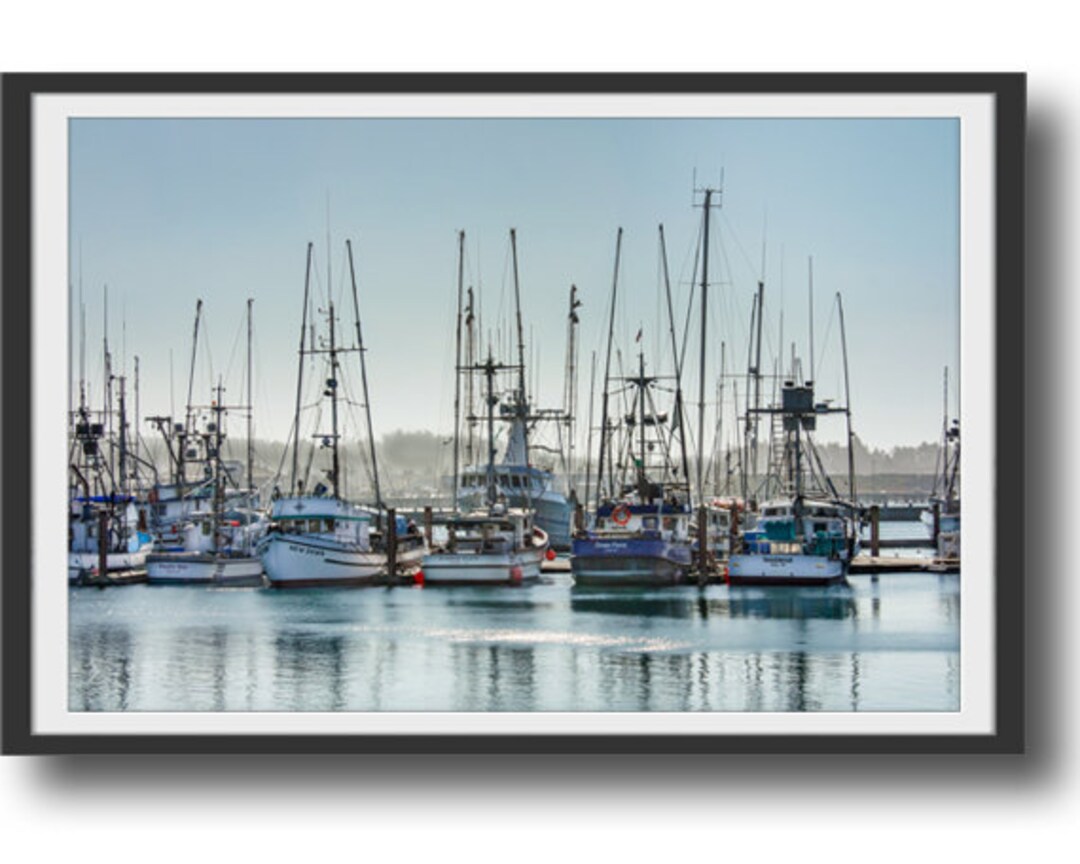 Fishing Fleet Harbor Print: Rustic Coastal Wall Art (digital Download ...