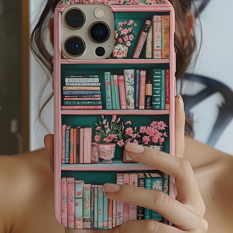 Pink Bookcase iPhone Case - Etsy