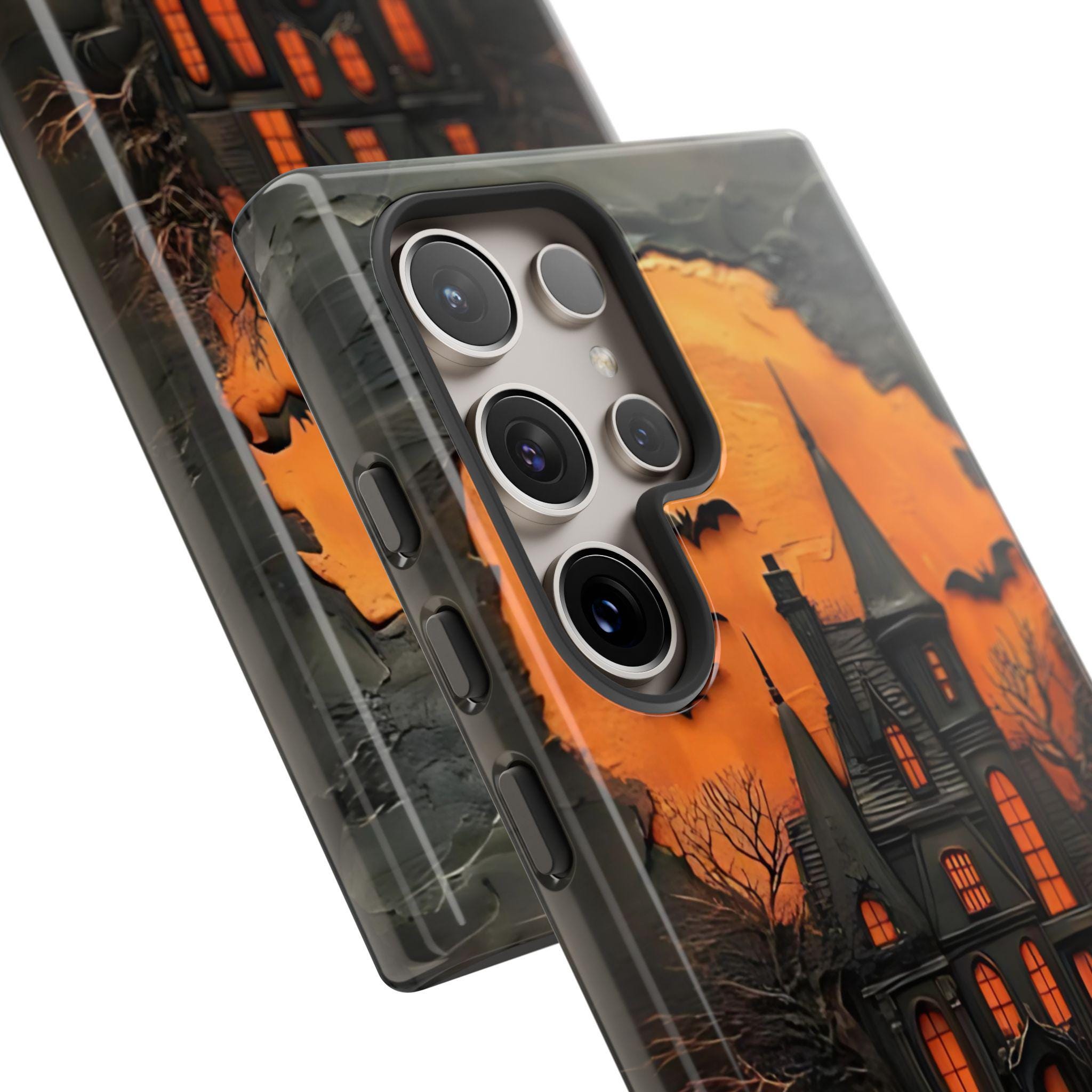 Carved Clay Look Haunted House Phone Case: Spooky Halloween Gothic ...